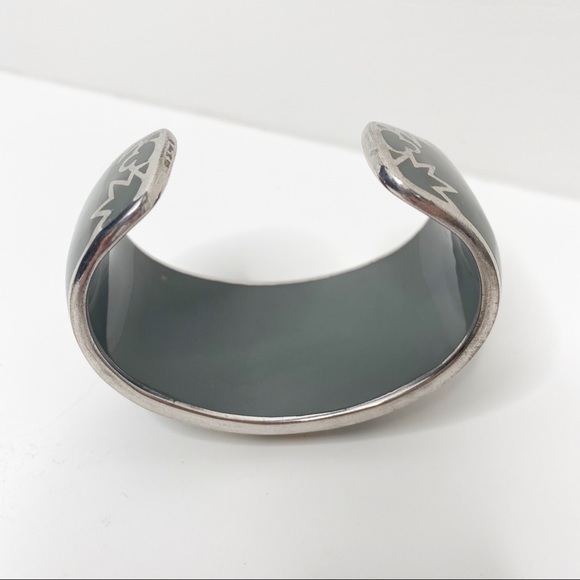 Alan K | Jewelry | Alan K Designo Floral Enamel Silver Cuff Bracelet ...